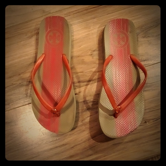 Tory Burch | Shoes | Tory Burch Orange Pvc Flipflops | Poshmark